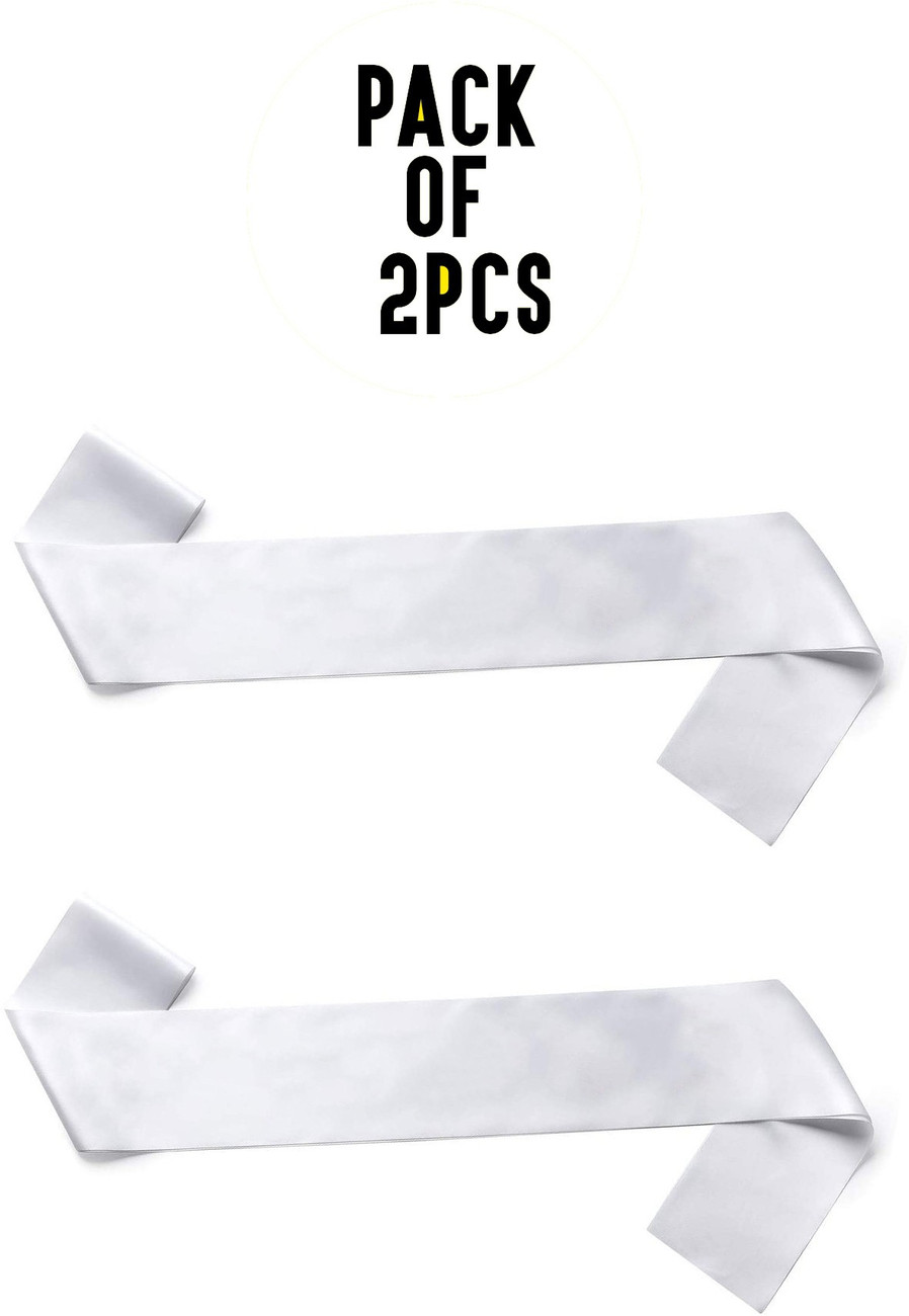 Blank White Satin Sash