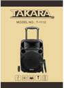 Takara T-1112 Portable Trolley Speaker 12Inch Multi-Media Bluetooth ...