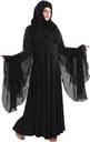 TUCUTE ®Black Silver Pearl DN-737 Lycra Blend Solid Abaya Burqa With ...