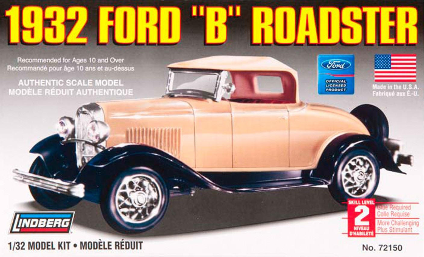 Lindberg USA 1/32 Scale 1932 Ford "B" Roadster Plastic Model Kit - USA ...