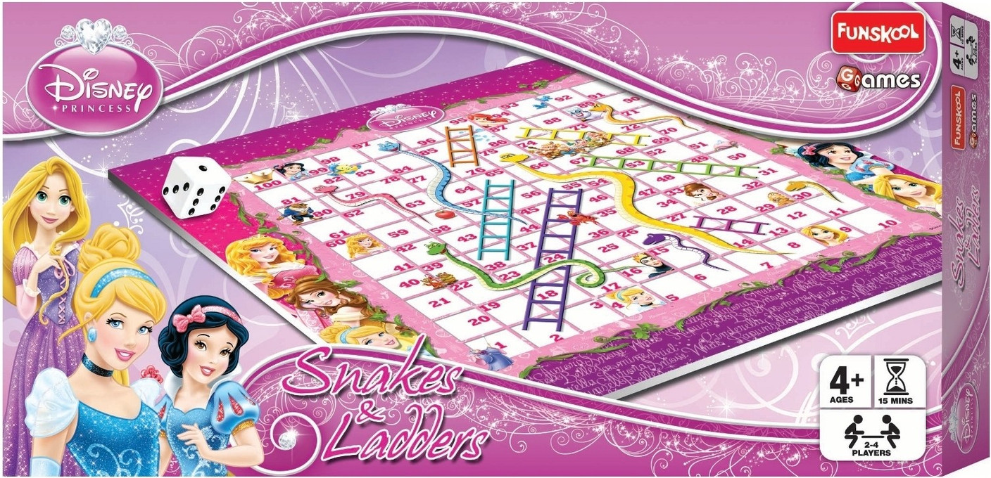 Funskool Disney Princess Snakes & Ladders Board Game - Disney Princess ...