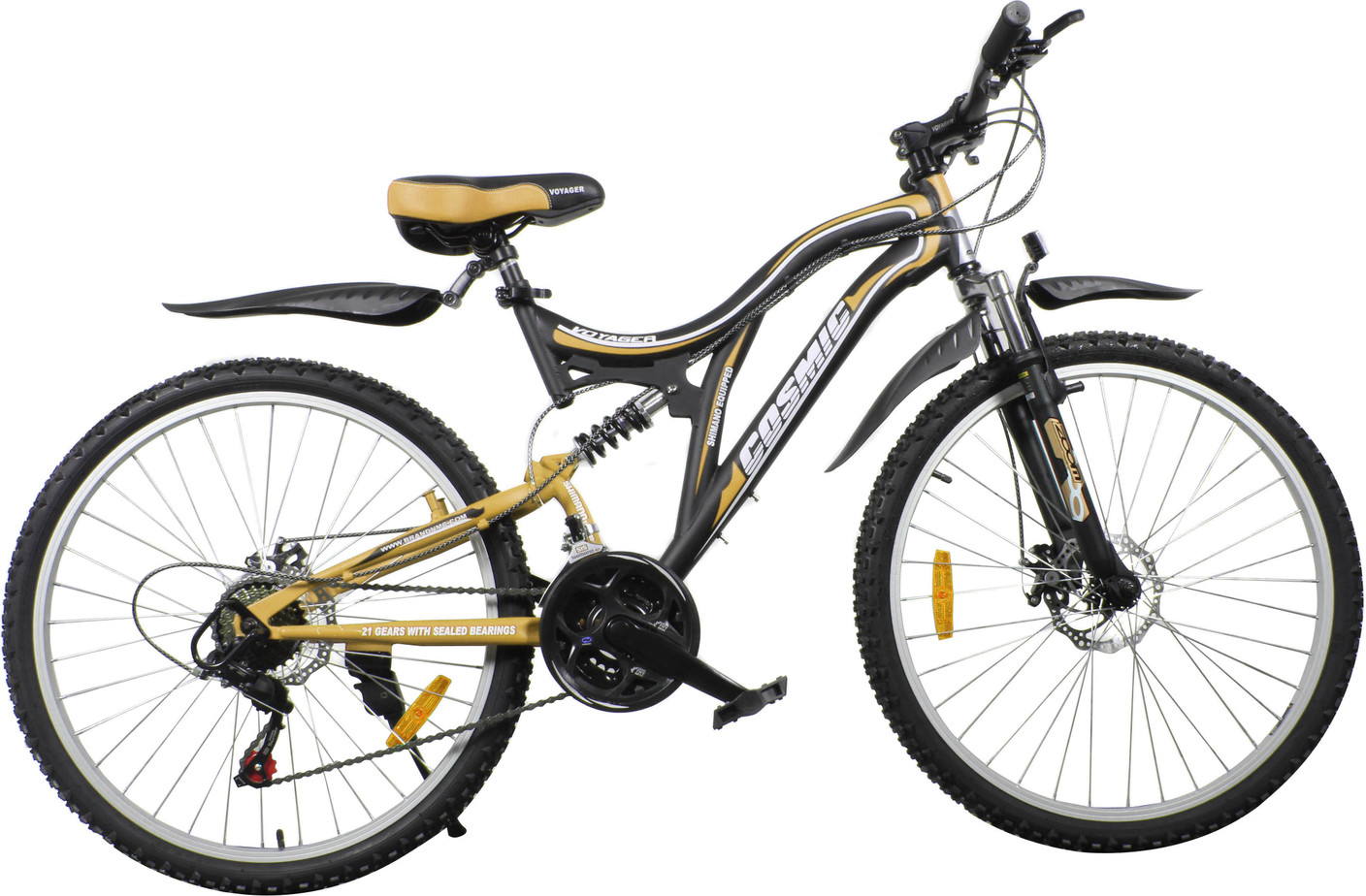 COSMIC VOYAGER 21 SPEED MTB BICYCLE BLACK/GOLD-PREMIUM EDITION 26 T 21 ...