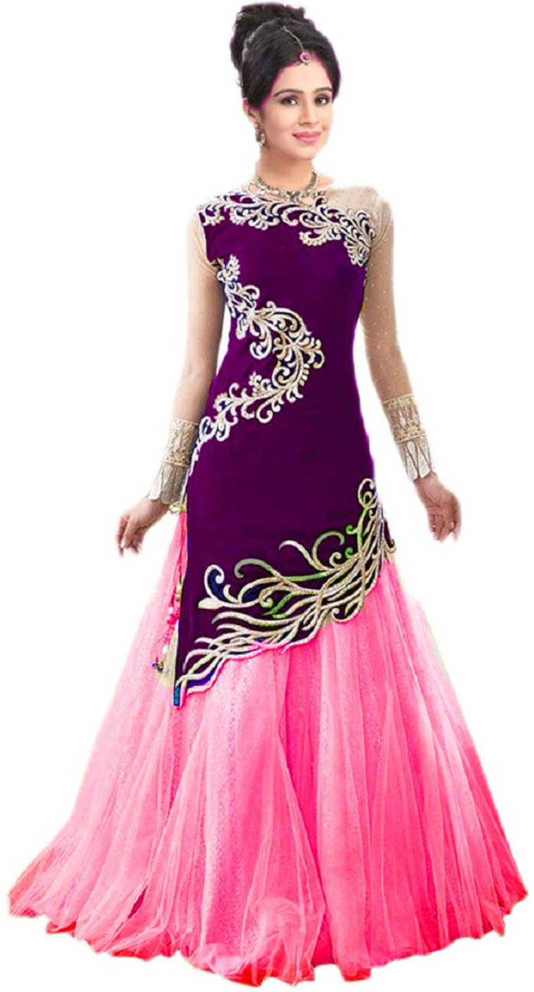 Shree Creation Embroidered Ghagra Choli - Buy Purple, Pink Shree ...