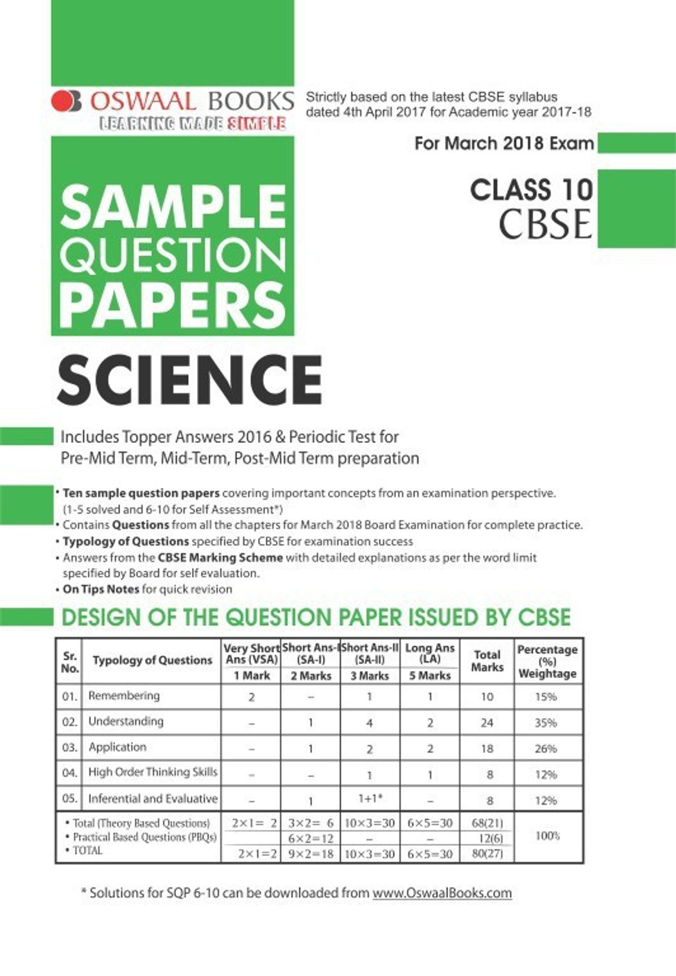 Oswaal CBSE Sample Question Papers Class 10 Science Buy Oswaal CBSE oswaal-cbse-sample-question-papers-class-10-science-buy-oswaal-cbse