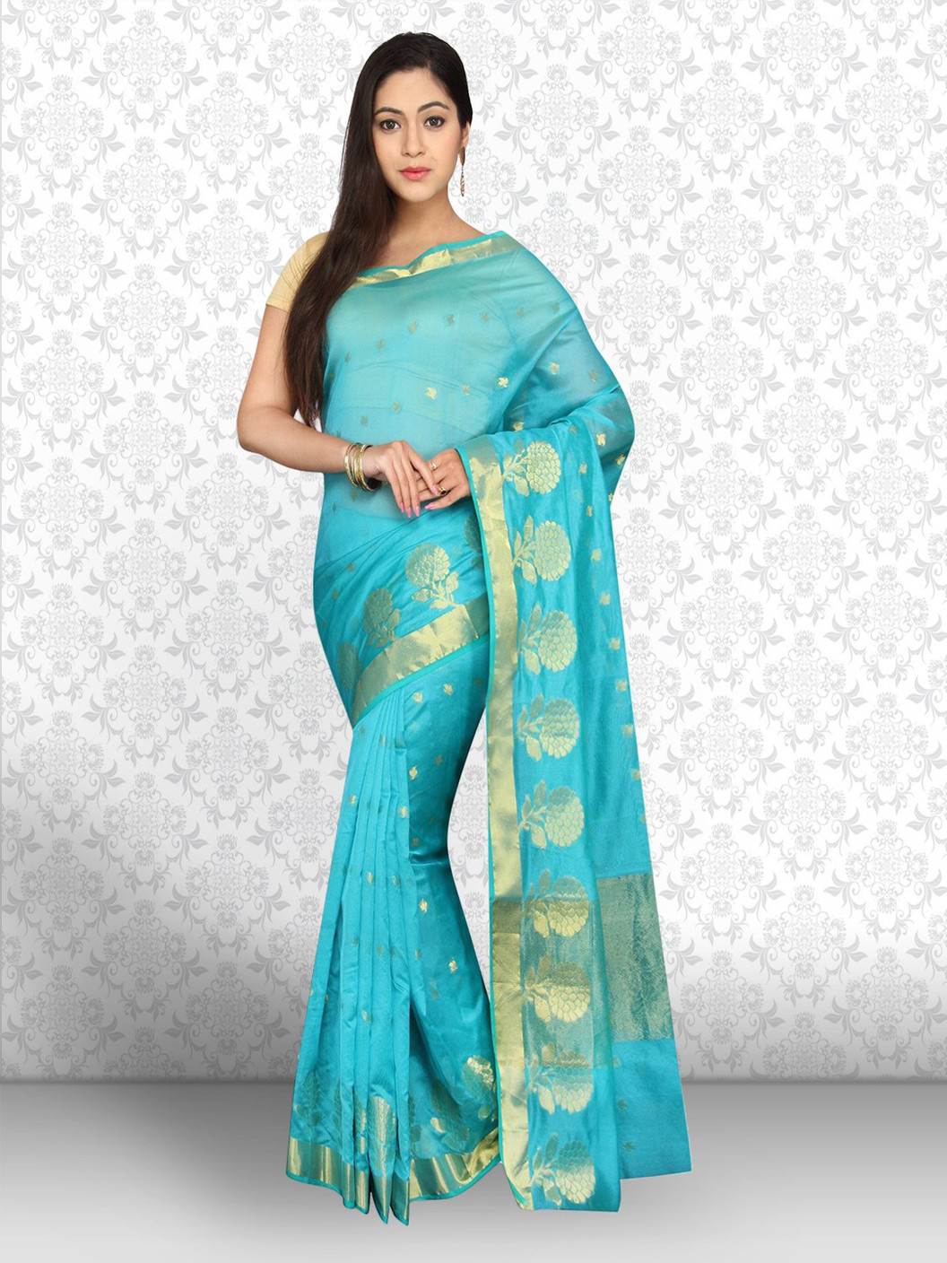 Buy Divastri Self Design Banarasi Polyester Multicolor Sarees Online ...