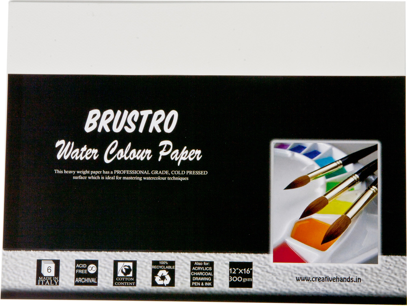 Flipkart.com | Brustro Watercolor Paper 300 gsm Pack (12"X16 ...