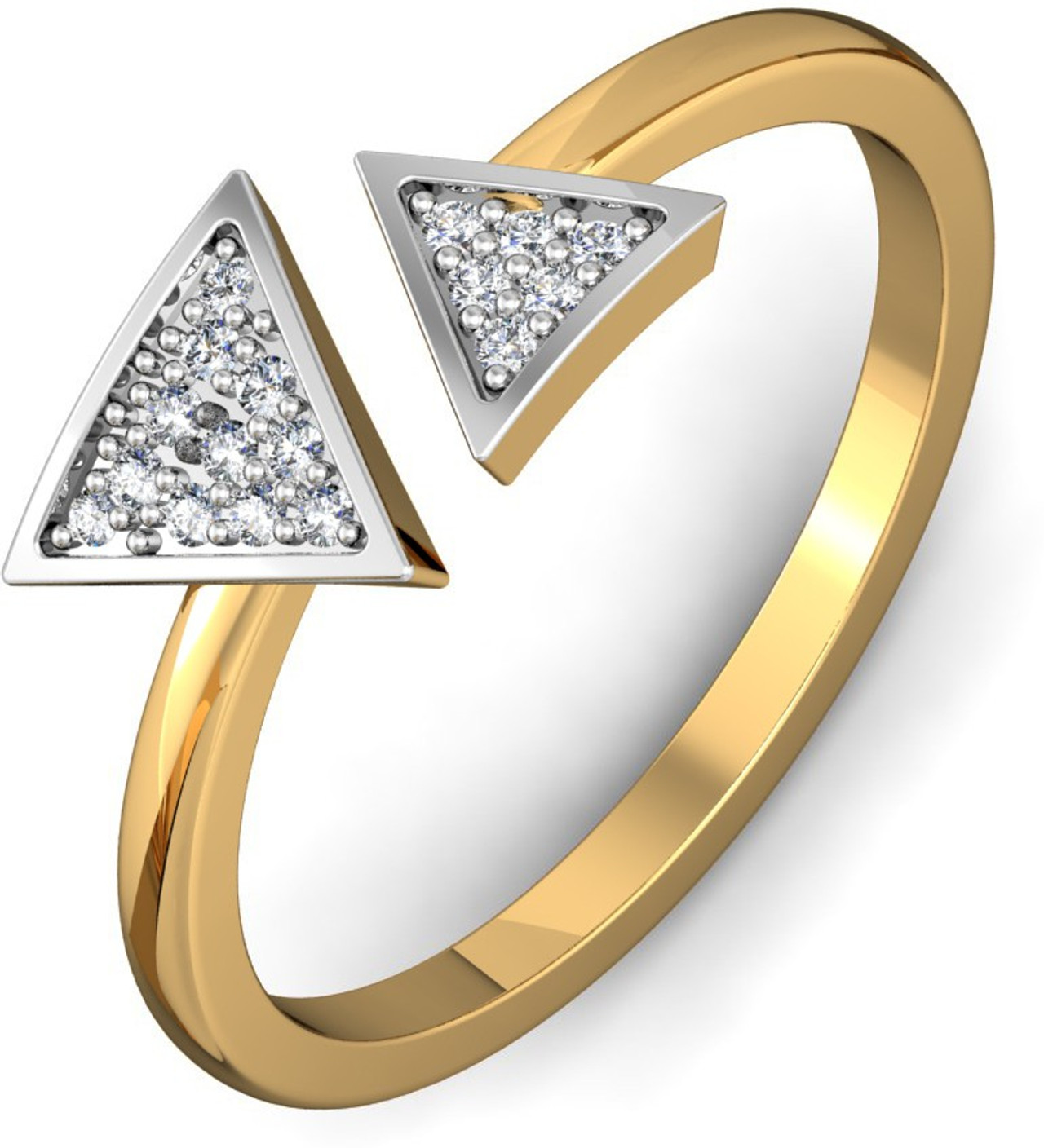 Voylla Precious Classic Plain Gold Diamond Rhodium Plated Ring Price in ...