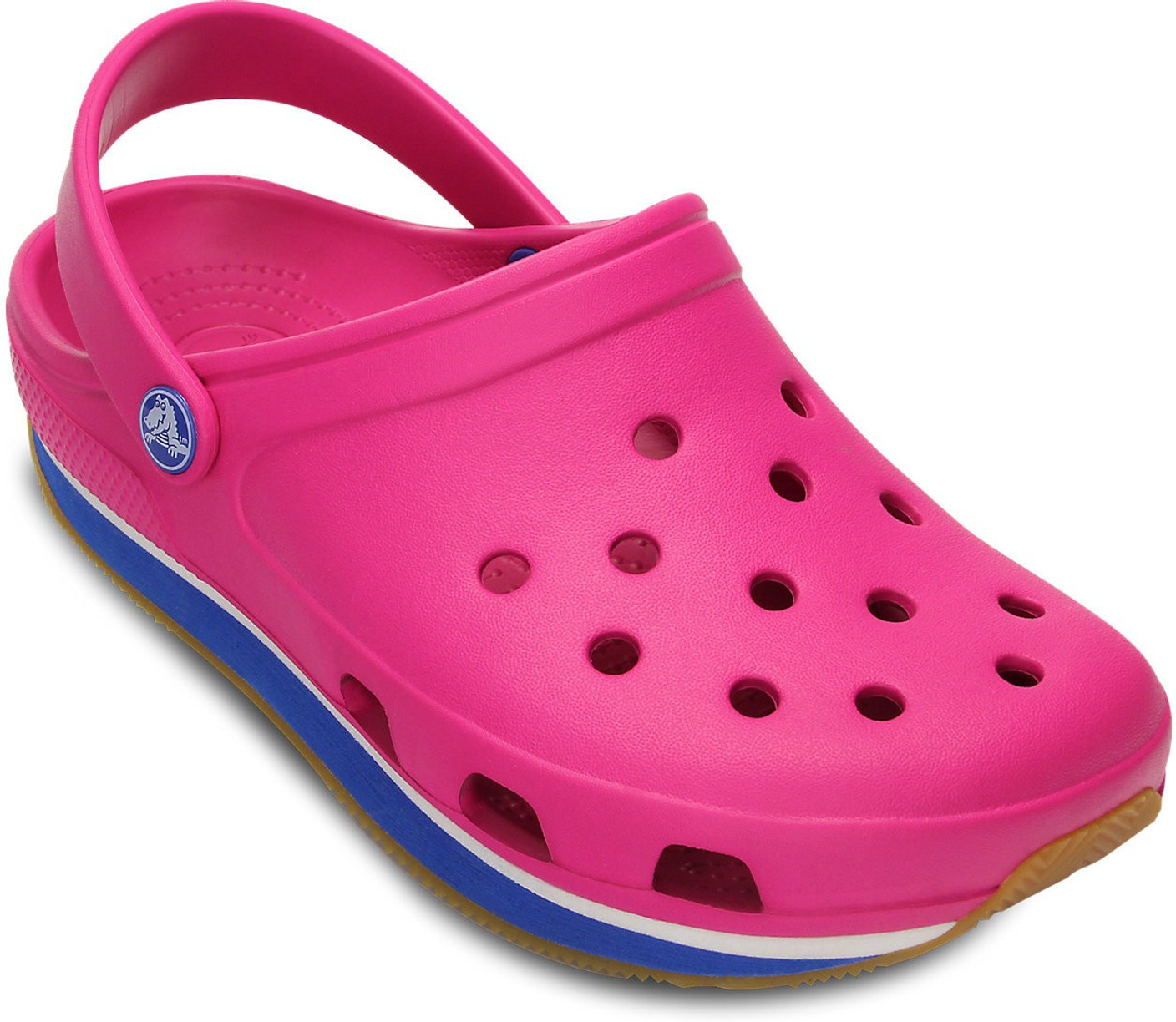 Crocs Men Fuchsia/Sea Blue Sports Sandals - Buy Pink Color Crocs Men ...