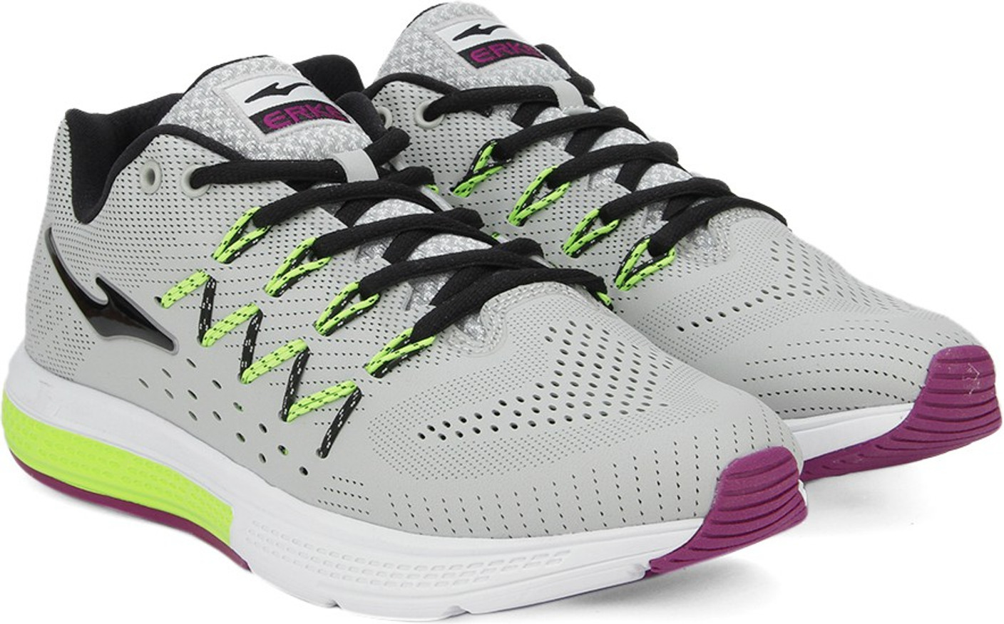 Erke Running Shoes For Men - Buy L.Grey/Lime Green Color Erke Running ...