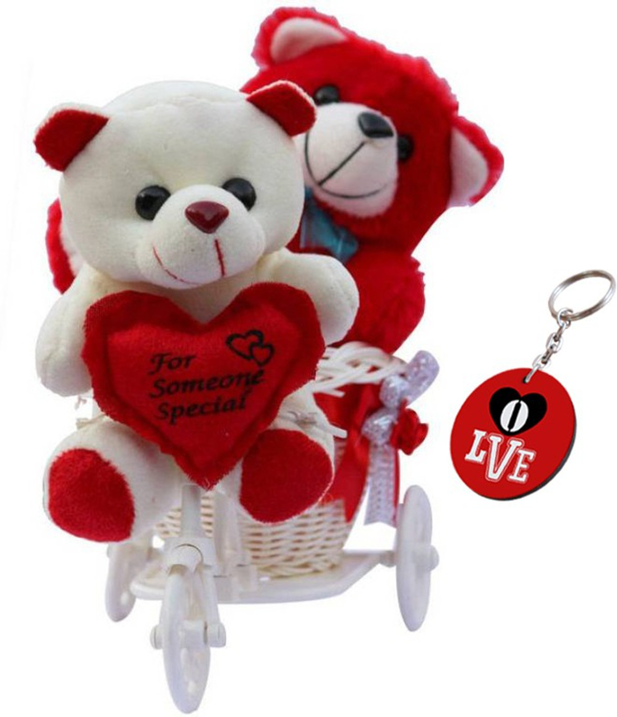 SKY TRENDS Love Couple Teddy Basket Cycle Valentine Romantic Teddyss ...