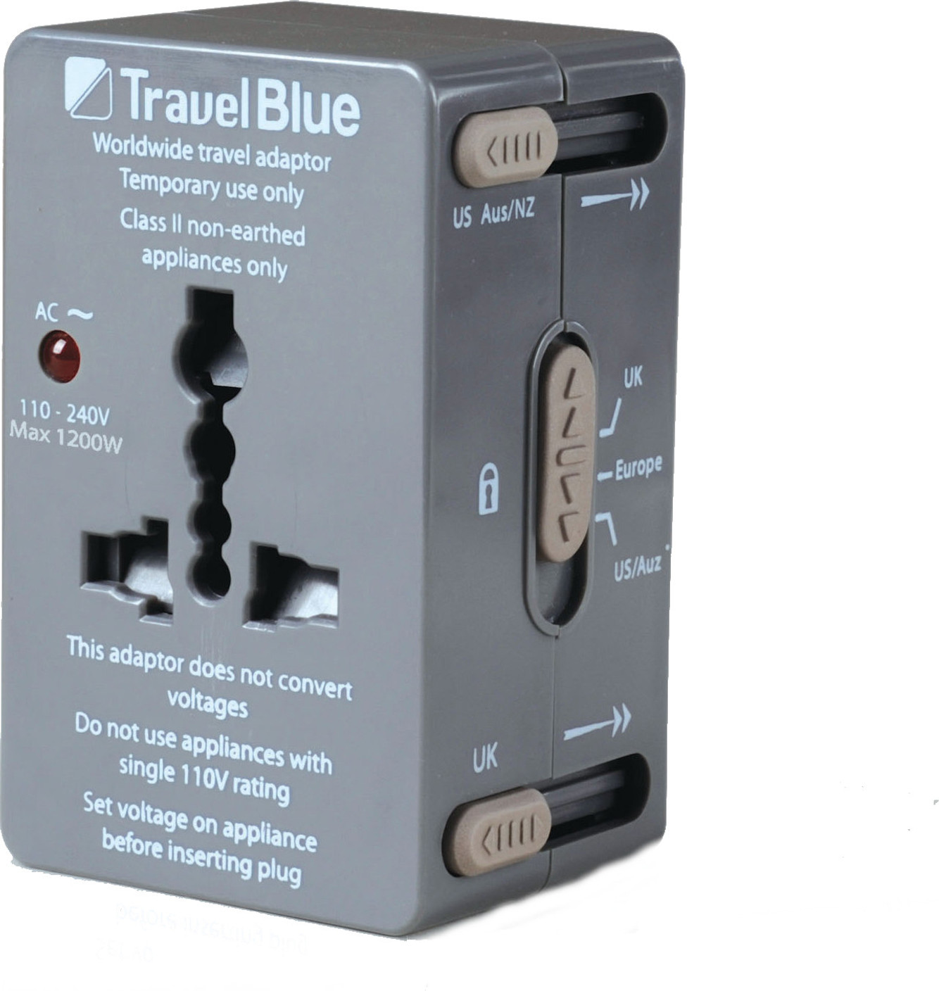 Travel Blue All-In-One Adaptor - For 152 Countries Dark Grey - Price in ...