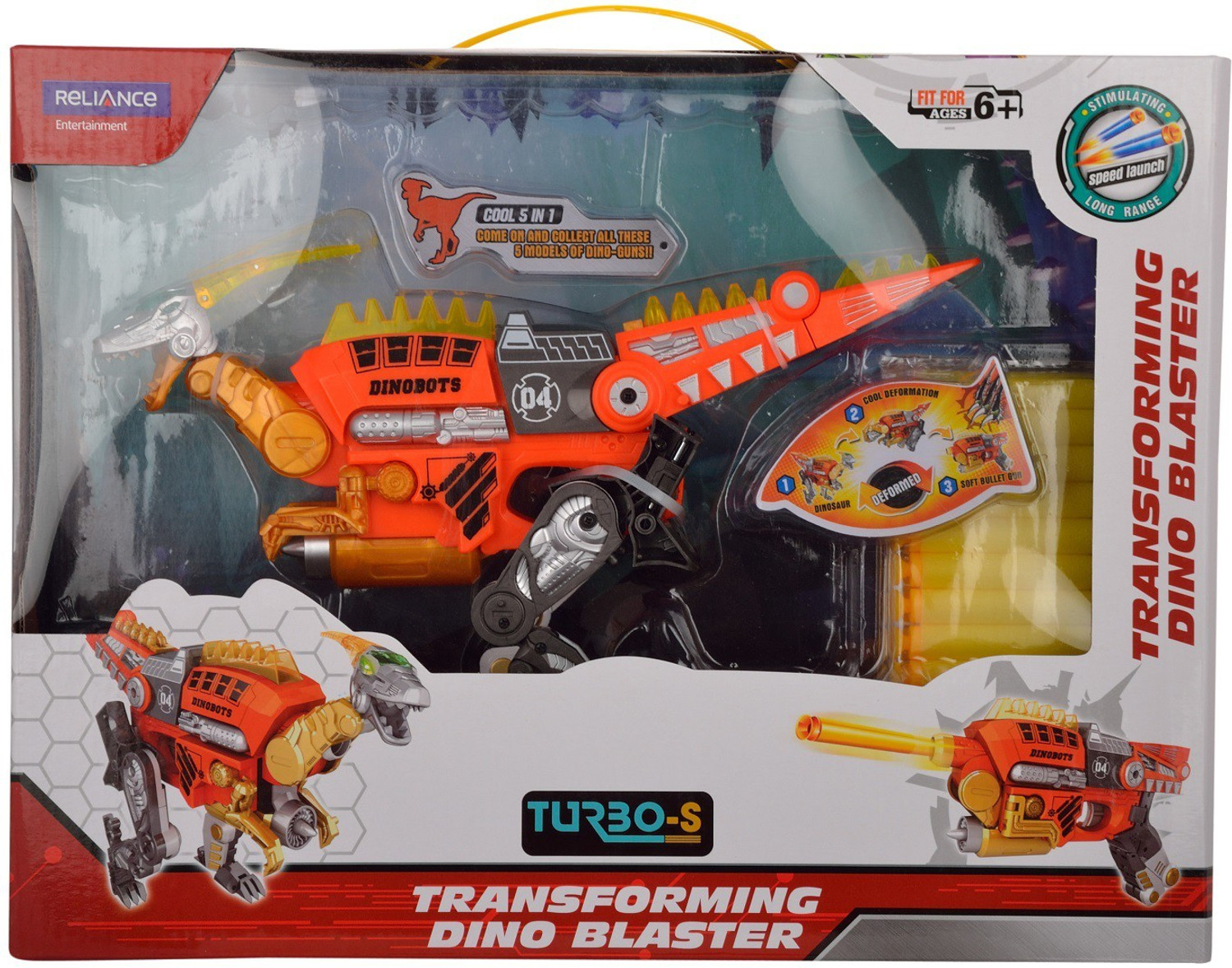 Turbo S Transforming Dino Blaster -velociraptor Action Playset Water ...