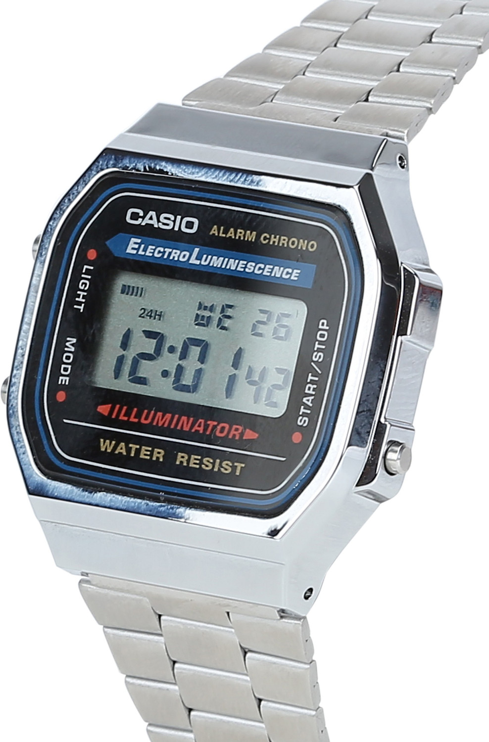 CASIO Vintage A168WA-1WDF Black Dial Silver Stainless Steel Band ...