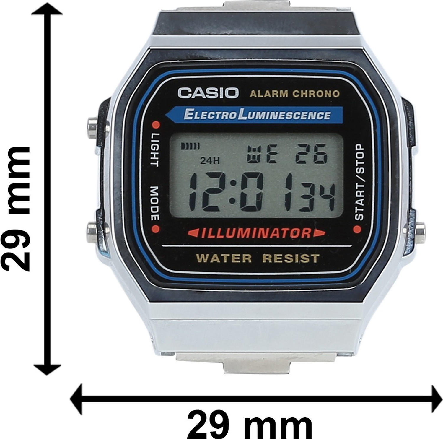 CASIO Vintage A168WA-1WDF Black Dial Silver Stainless Steel Band ...