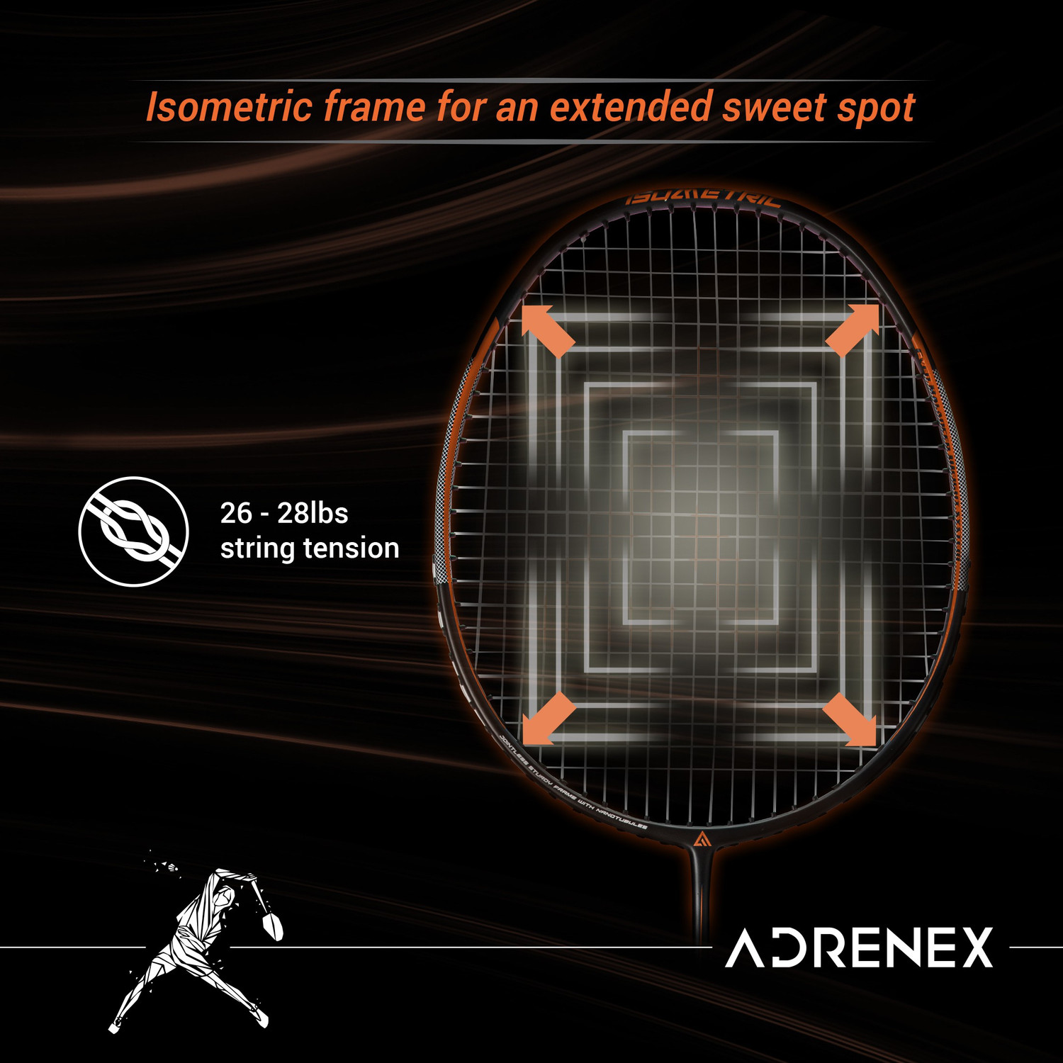Adrenex by Flipkart R501 Full Graphite Badminton Racquet Black, Orange ...
