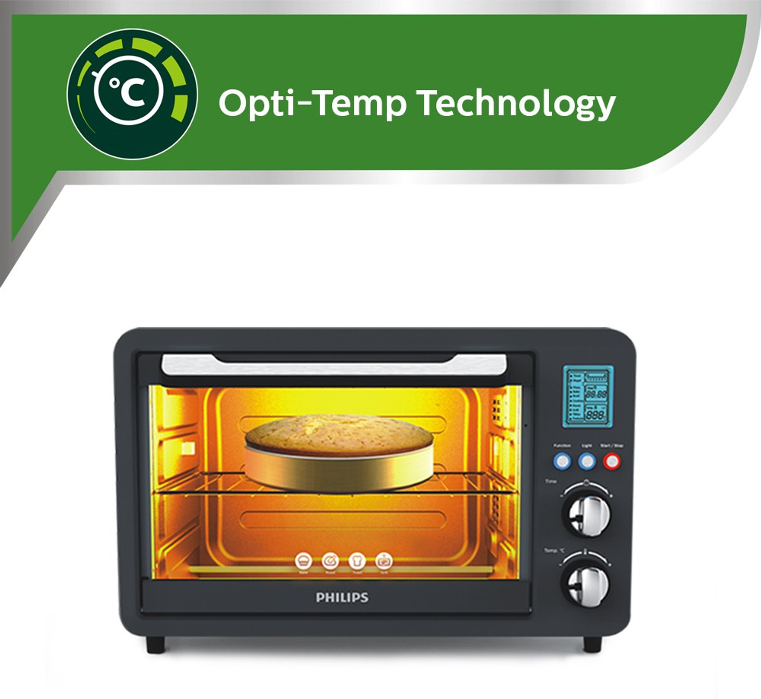 PHILIPS 25-Litre with Motorised Rotisserie,Opti Temp Technology Oven ...