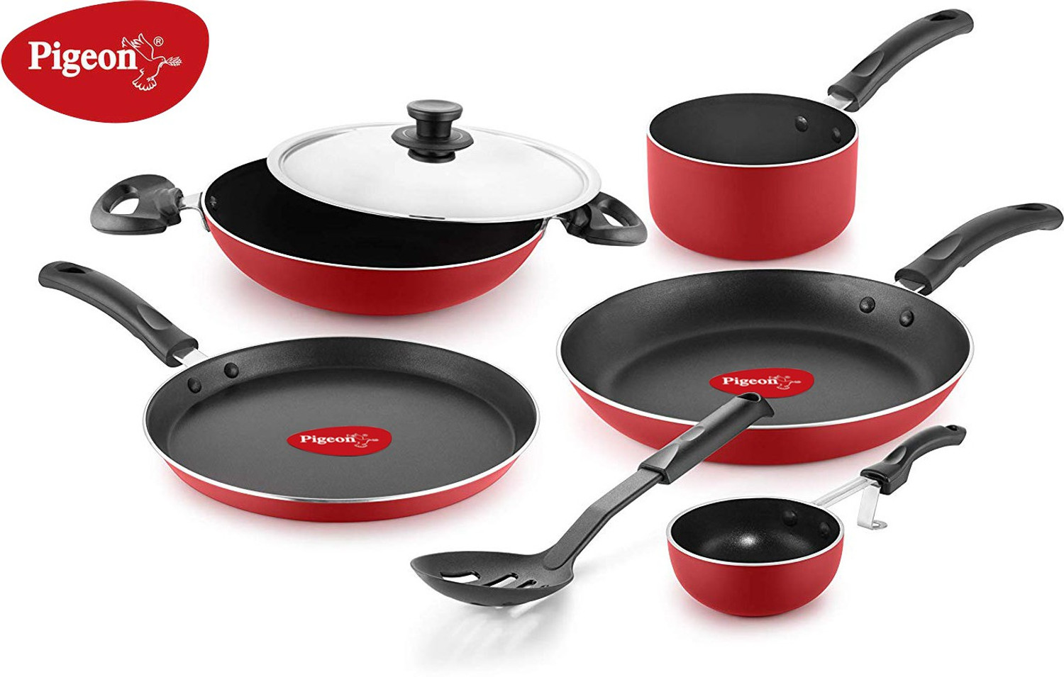Pigeon Favourite Gift Non-Stick Coated Cookware Set (Aluminium, 7 ...