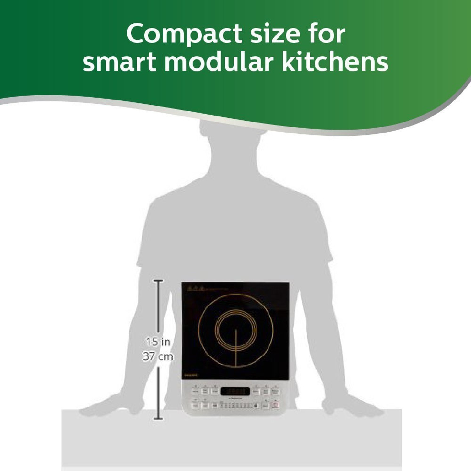 PHILIPS 2100 W Induction Cooktop Push Button (Black, HD4928 /01 ...