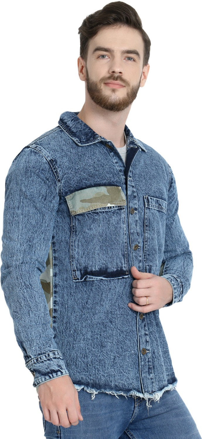 KOTTY Full Sleeve Washed Men Denim Jacket - Price History