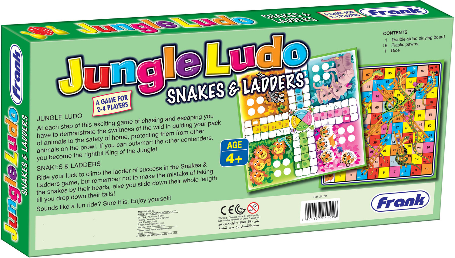 Frank Jungle Ludo And Snakes & Ladders Board Game Party & Fun Board ...