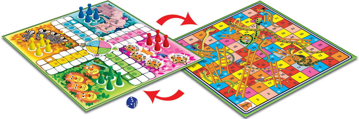 Frank Jungle Ludo And Snakes & Ladders Board Game Party & Fun Board ...