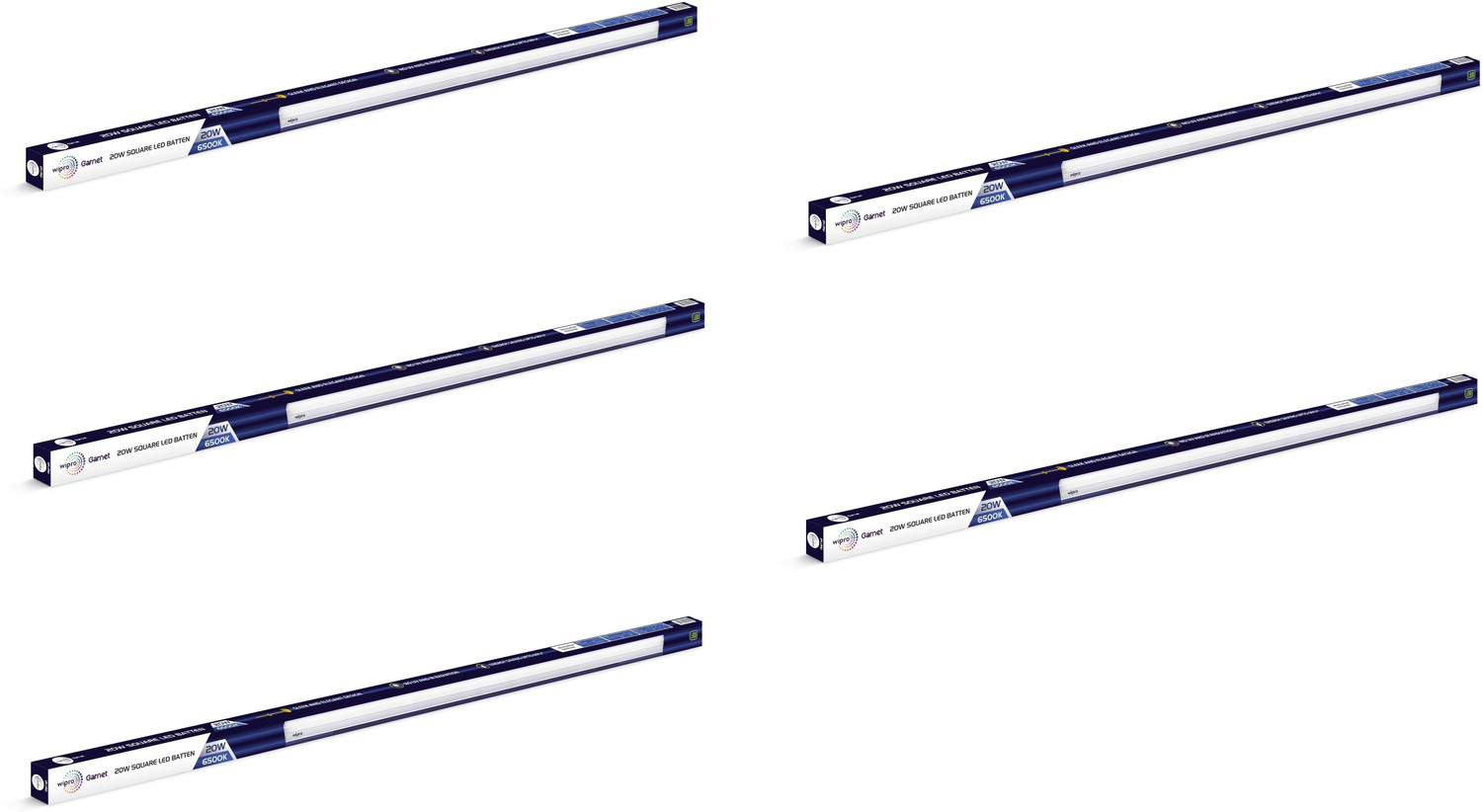 Wipro 20W SQUARE LED BATTEN Straight Linear LED 20 W Tube Light (White ...