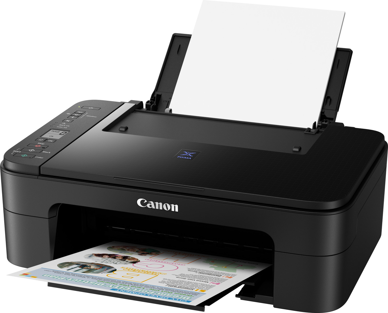 Canon PIXMA E3370 Multi-function WiFi Color Inkjet Printer (Borderless ...