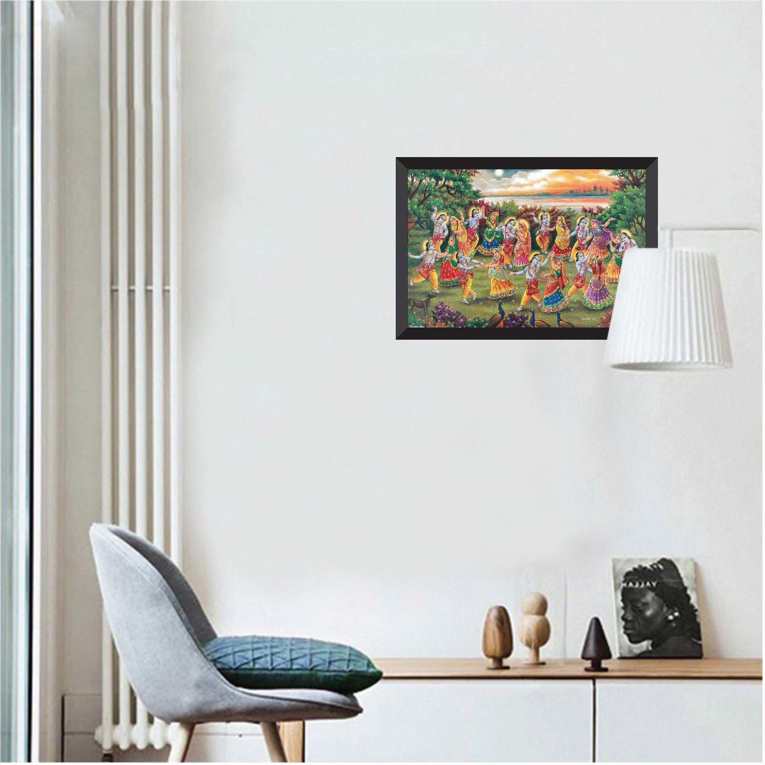 saf RADHA KRISHNA PAINTING Digital Reprint 11 inch x 14 inch Painting ...