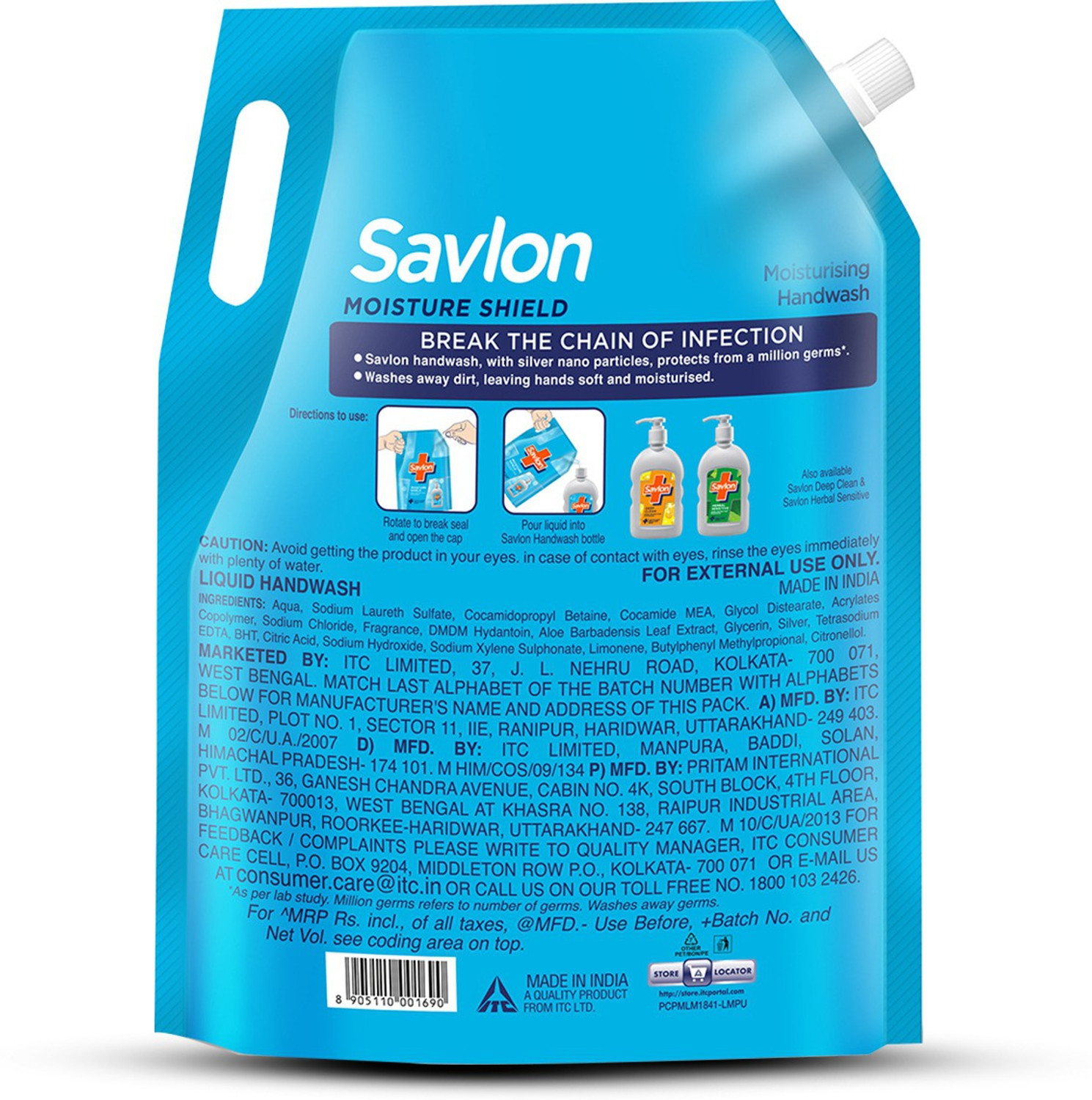 Savlon Moisture Shield Germ Protection Liquid Handwash Refill, Protect ...