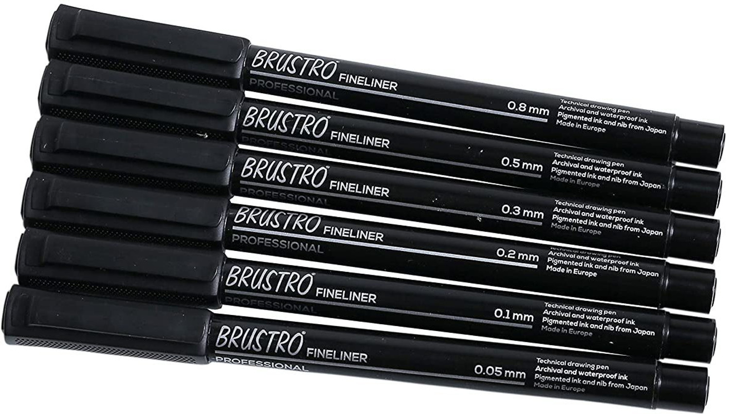 BRuSTRO Professional Pigment Based Fineliner Pen (Pack of 6, Black ...