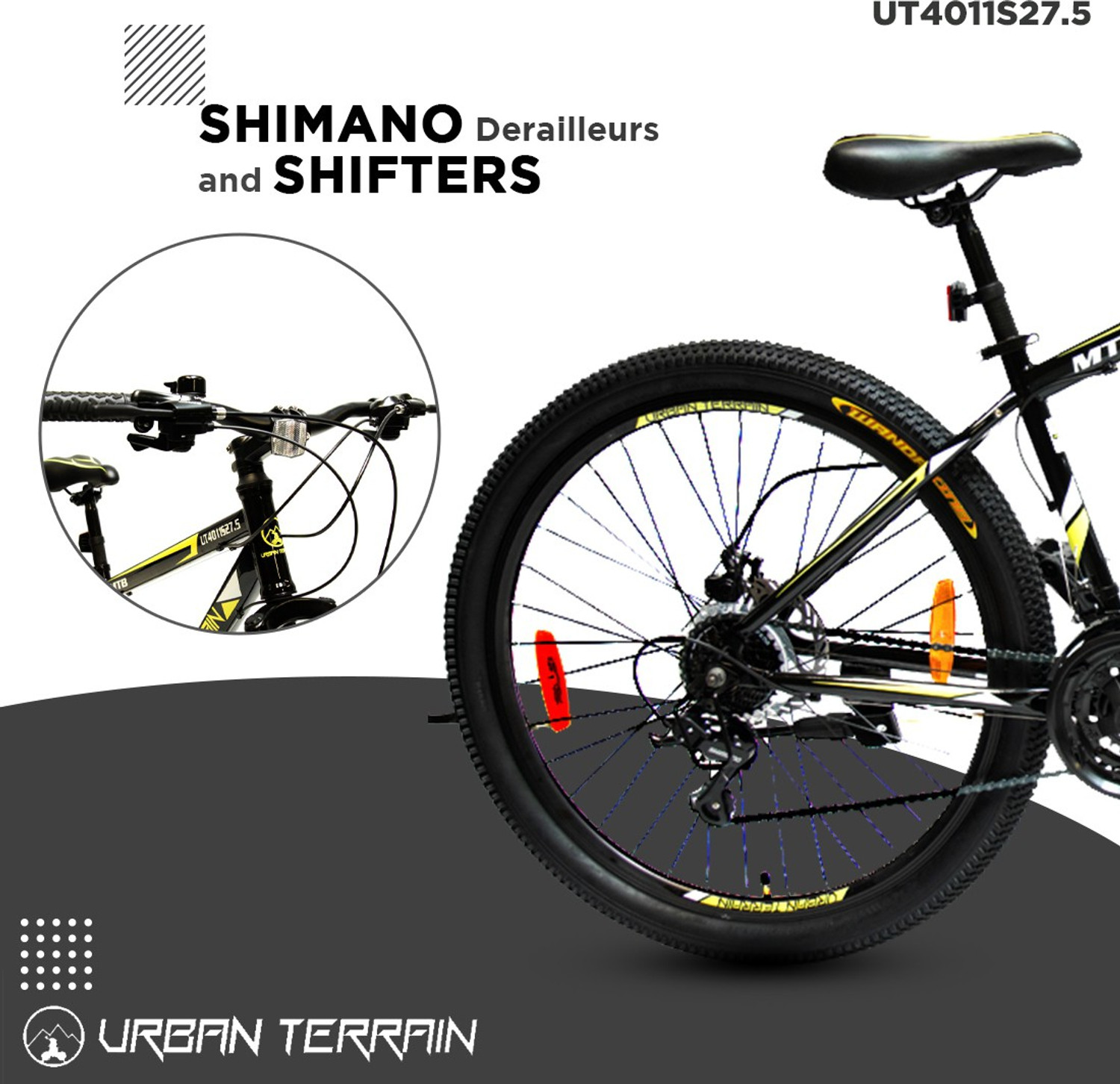 Urban Terrain UT4011S27.5 Steel MTB with 21 Shimano Gear and Installation Services 27.5 T (inch ...
