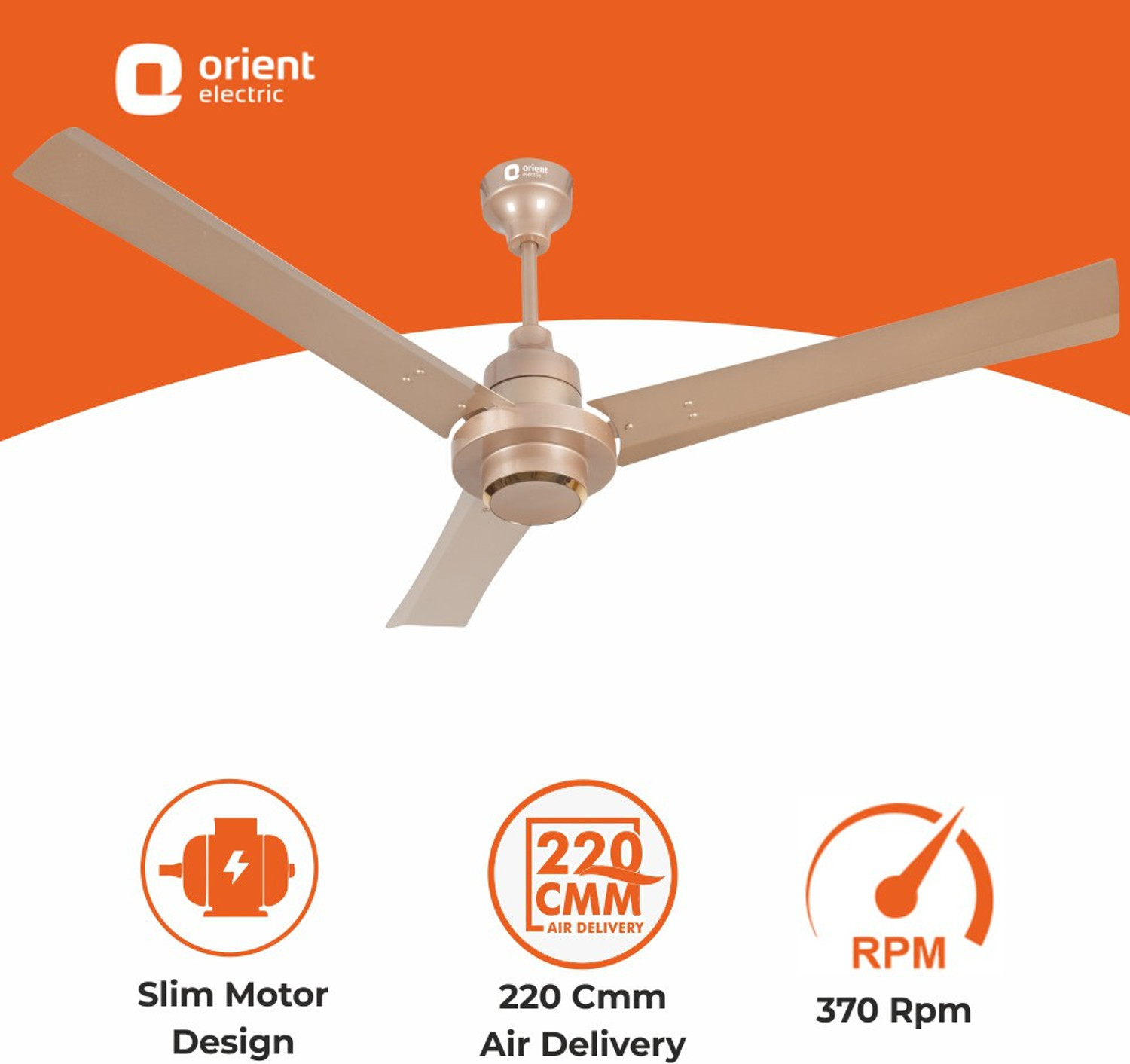 Orient Electric EcoTech Supreme 5 Star 1200 mm BLDC Motor 3 Blade ...