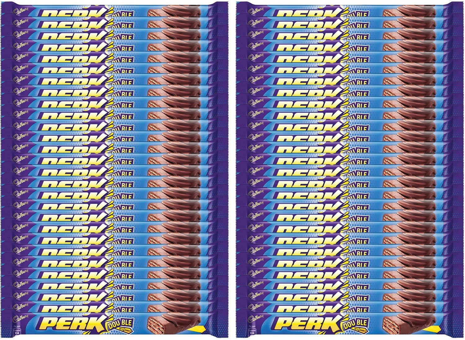 Cadbury Perk Double Chocolate coated wafer, 22 g Bars (56 x 22 g ...