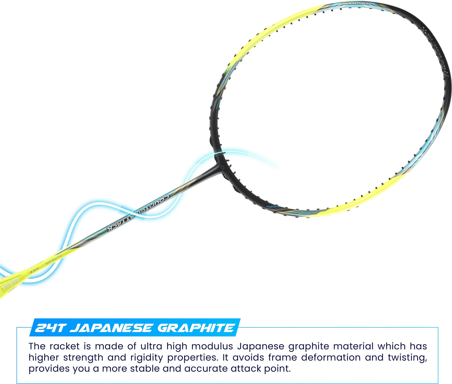 apacs Counter Attack (73G, 35LBS) Green, Black Unstrung Badminton ...