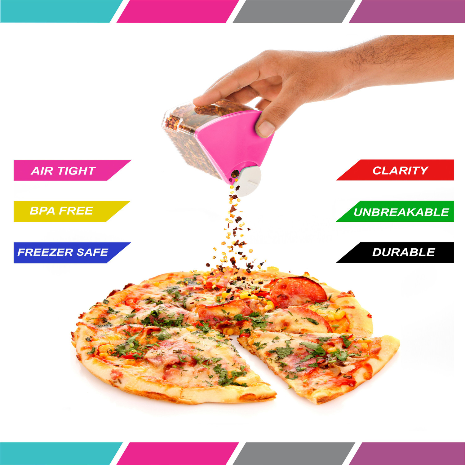 Cronus Plastic Grocery Container - 300 ml (Pack of 18, Pink) - Price ...