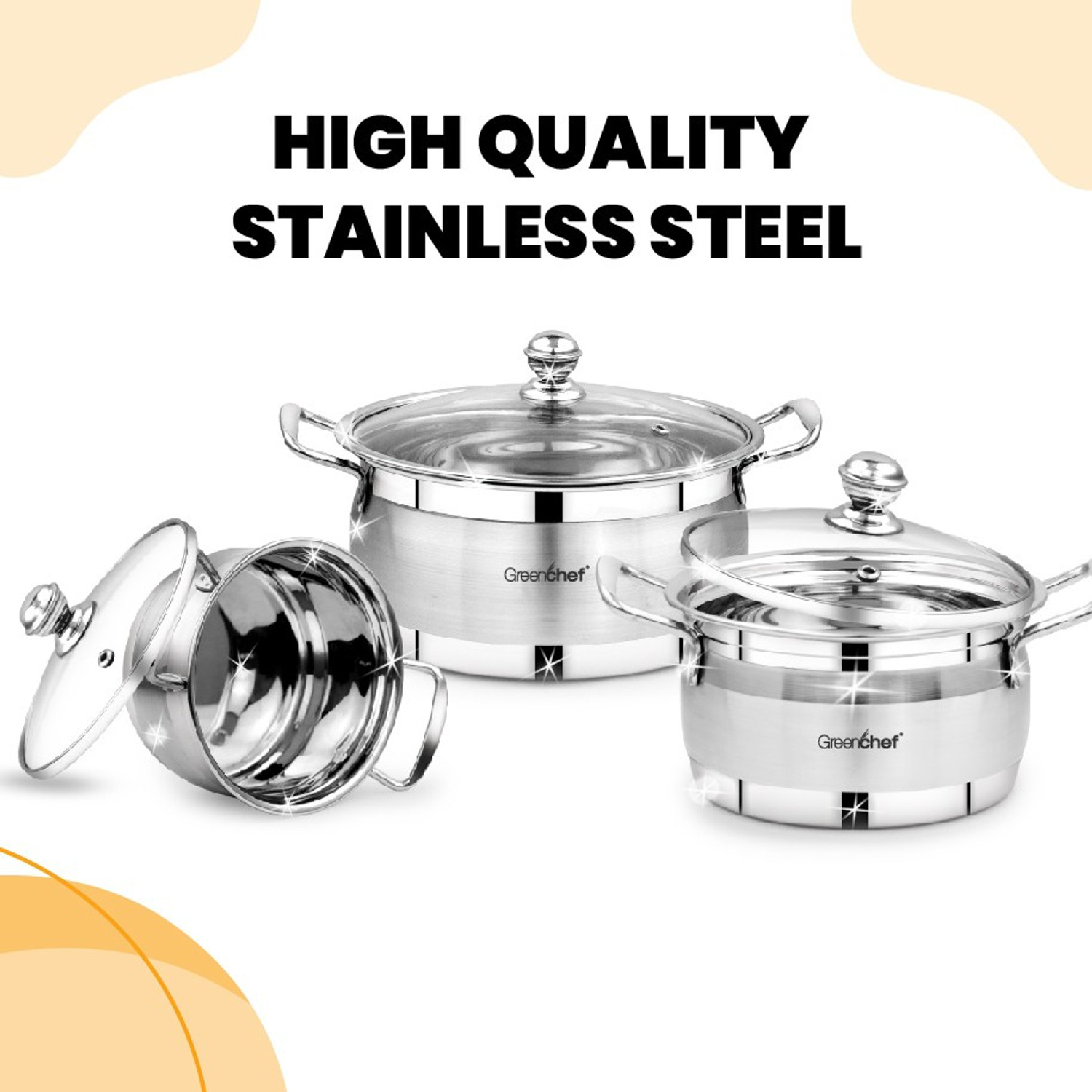 Greenchef Cook and serve 3 in 1 Induction Bottom Cookware Set ...