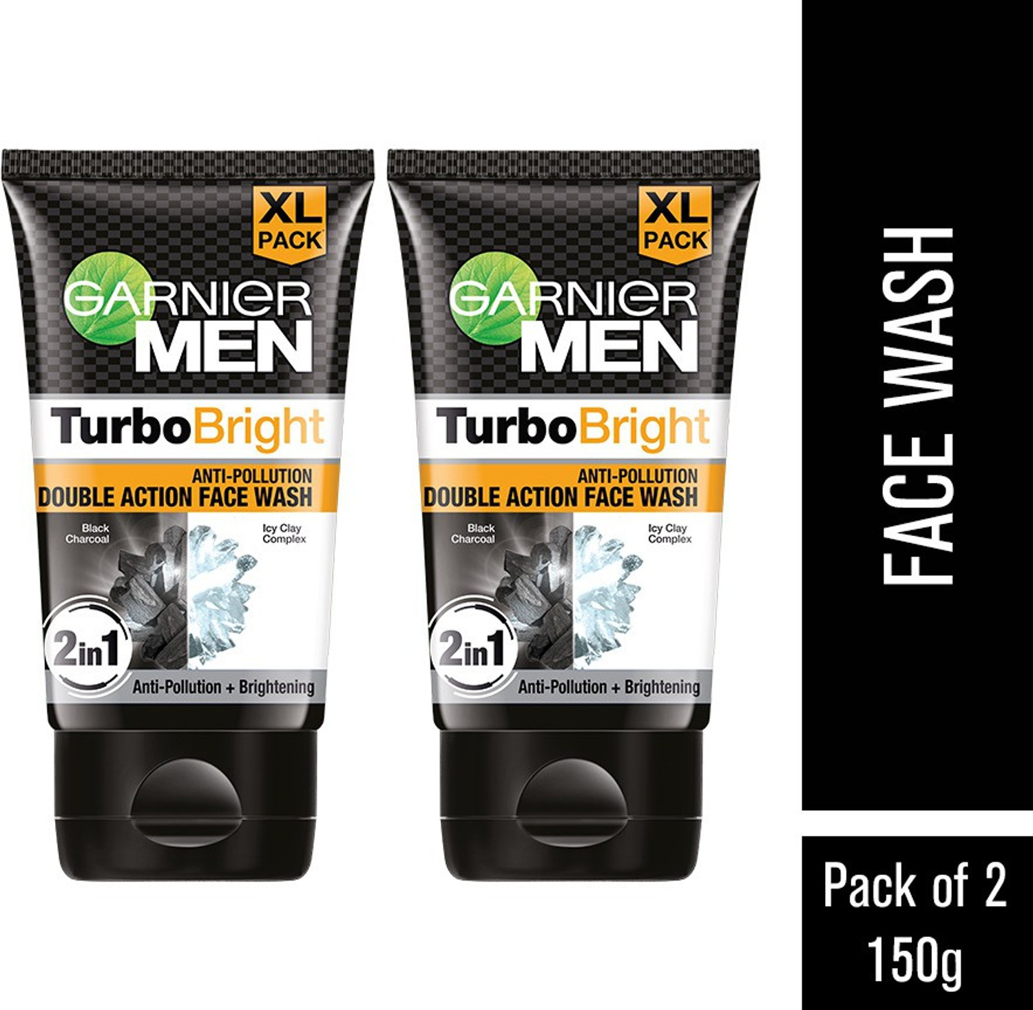 Garnier Men Turbo Bright Double Action,Anti Pollution with Charcoal and ...
