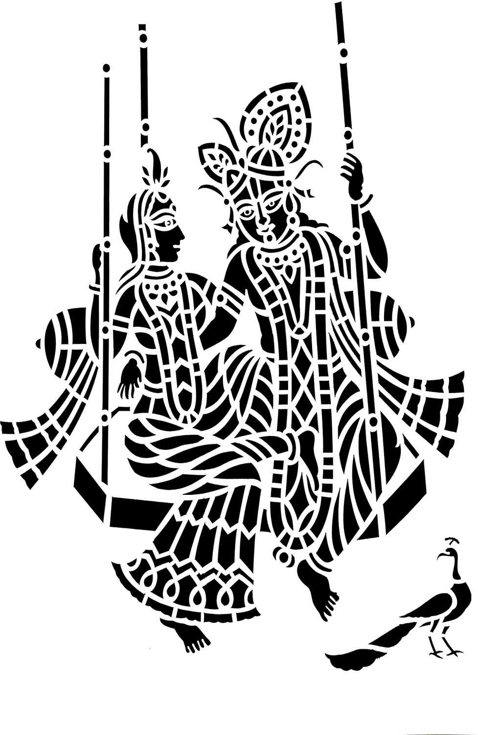 Wall decoration 40676 Lord Radha krishna Stencil (Pack of 1, Lord Radha ...