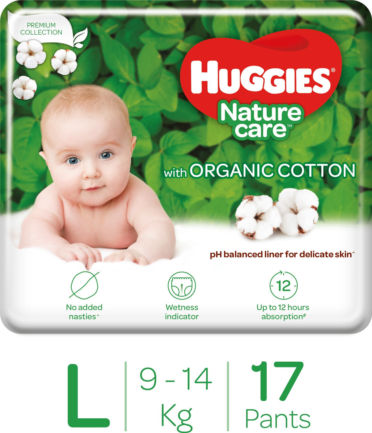 Huggies Nature Care Premium Baby Diaper Pants Made with 100% Organic ...