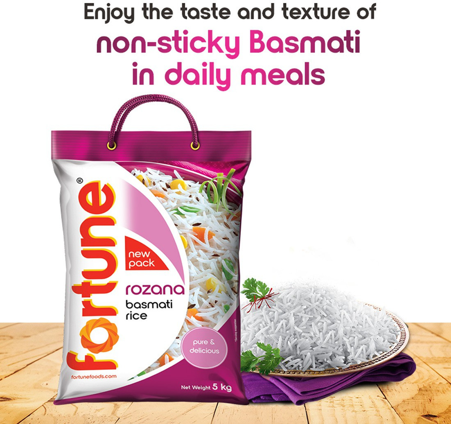 FORTUNE Rozana Gold Basmati Rice Basmati Rice (Medium Grain) (5 kg ...