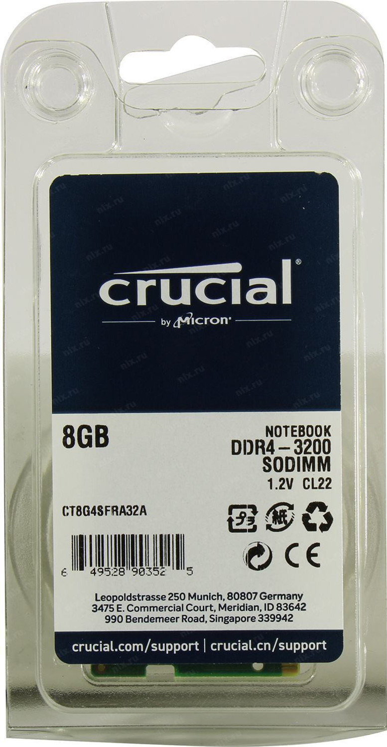 Crucial 3200Mhz Crucial Notebook Memory with 10 Years Warranty DDR4 8 ...