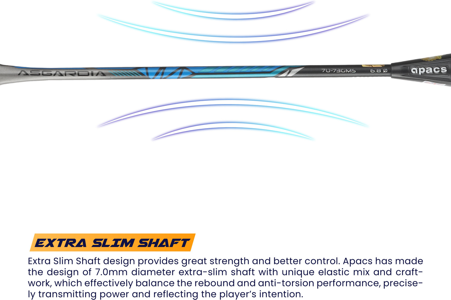 apacs Asgardia Control (73G, 35LBS) Grey, Blue Unstrung Badminton ...