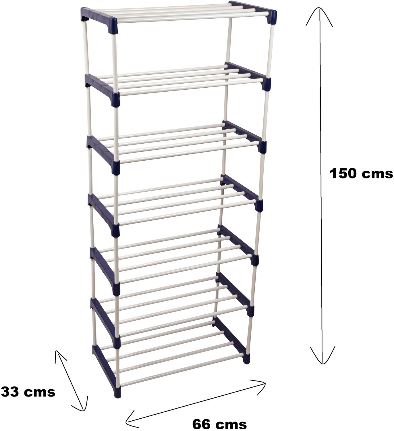Novatic Metal Open Book Shelf (Finish Color - Blue and White, DIY(Do-It ...