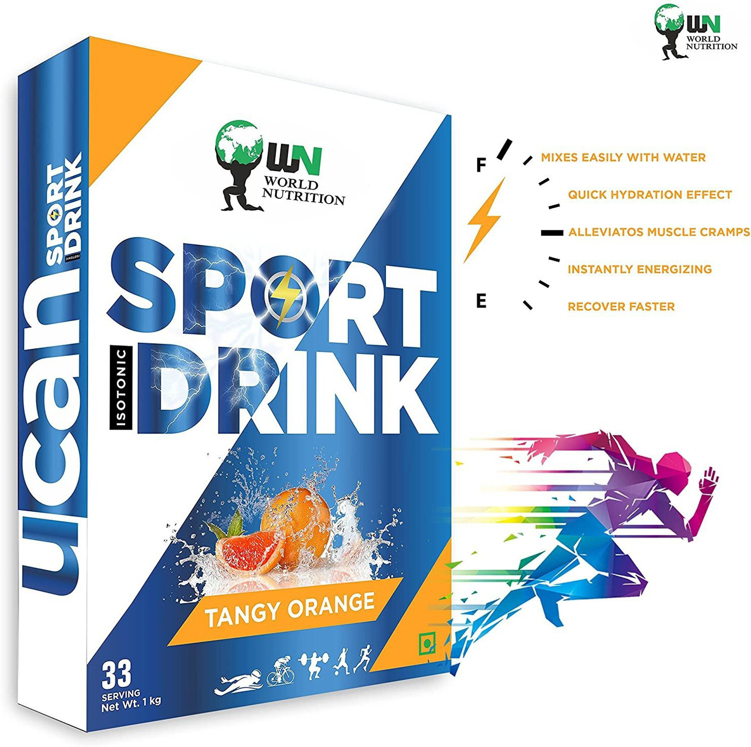 WORLD NUTRITION ISOTONIC SPORTS DRINK-ENERGY DRINK POWDER WITH BCAA AND ...