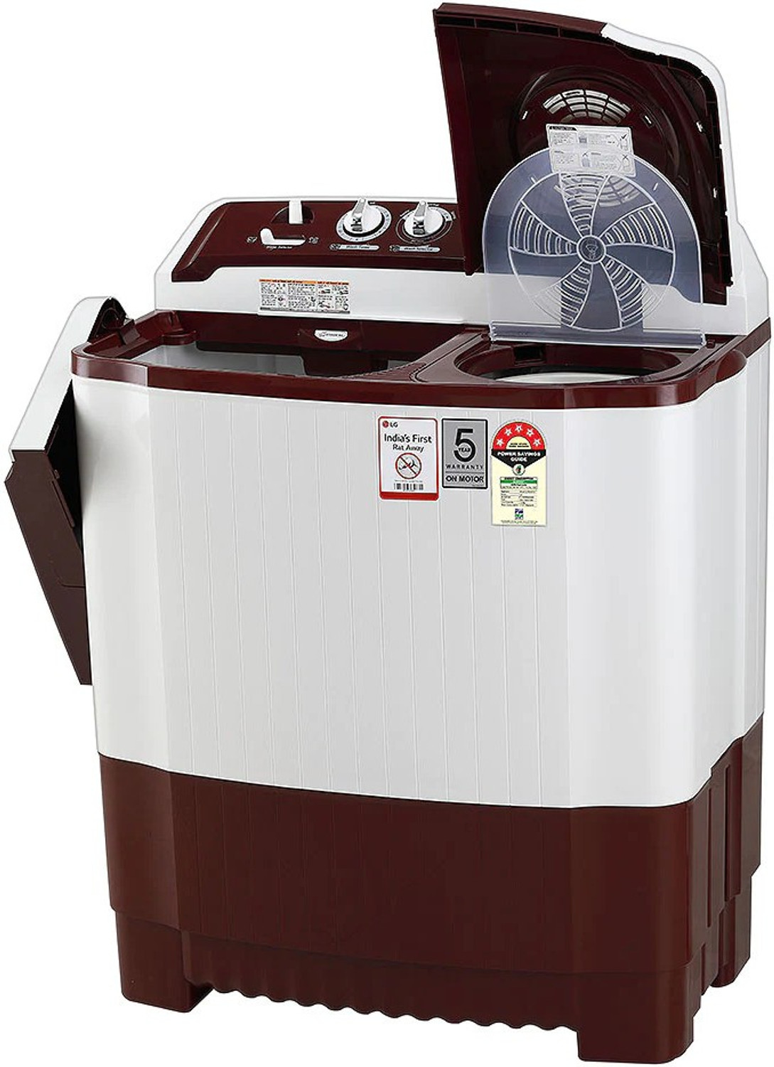 LG 7 kg Semi Automatic Top Load Washing Machine Maroon, White ...