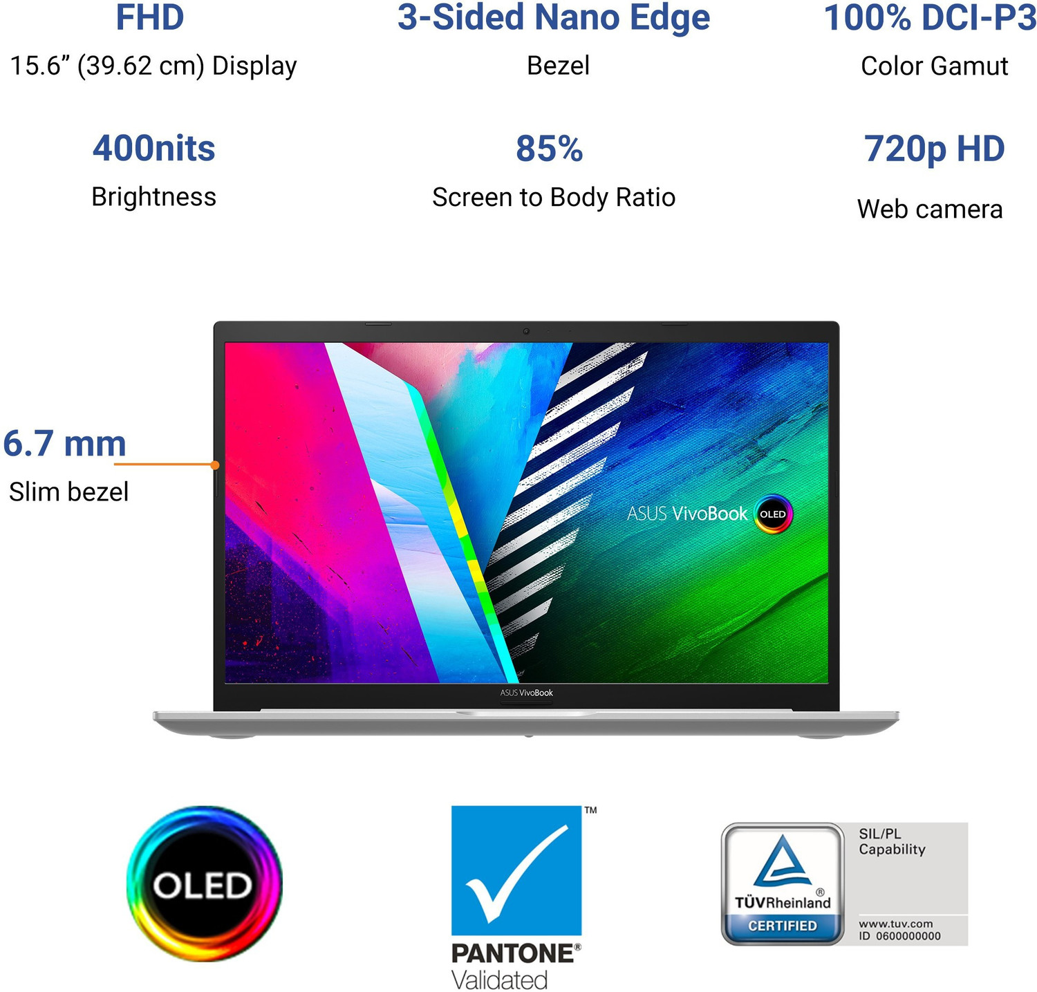ASUS VivoBook K15 OLED (2021) AMD Ryzen 5 Hexa Core AMD R5-5500U - (8 ...
