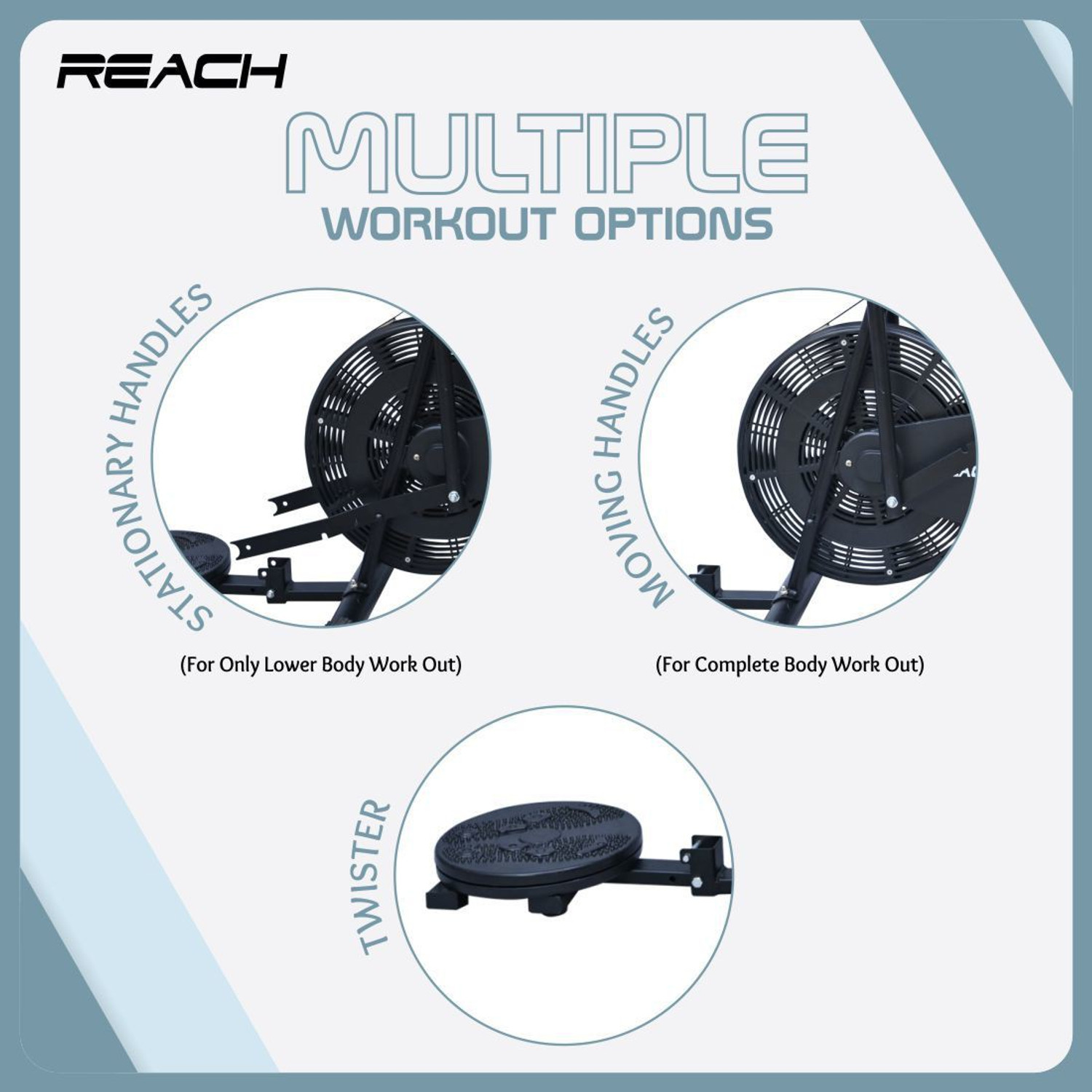 Reach AB-110BHT Air Upright Cycle With Back Support Seat,Handles ...