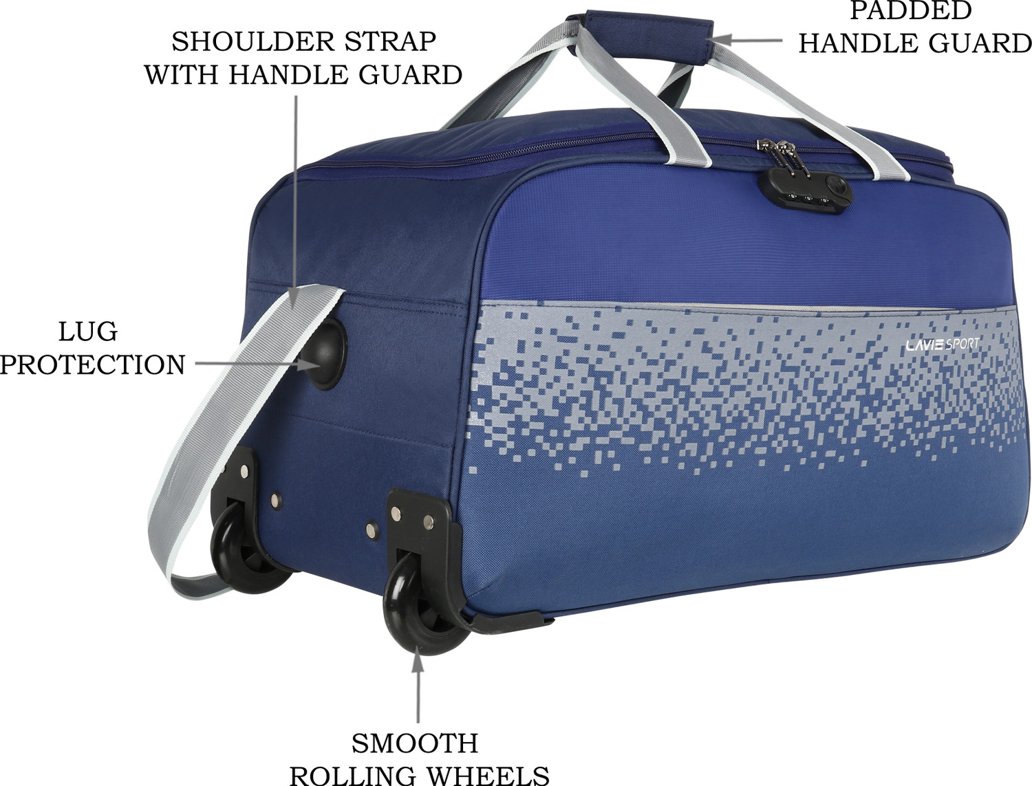 Lavie Sport Pixel Small Duffel With Wheels (Strolley) - Price History