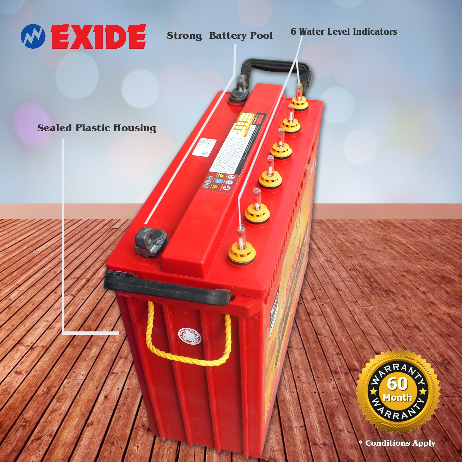 EXIDE IMTT1500 150Ah Tall Tubular Battery with 60*Month Warranty Tubular Inverter Battery (150Ah ...
