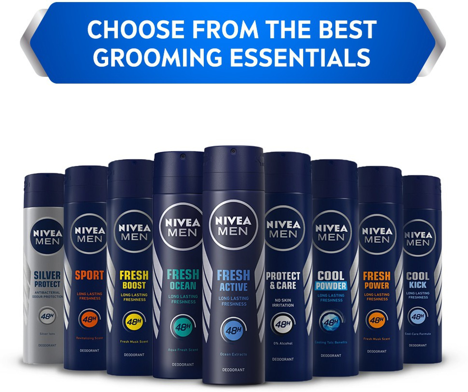 NIVEA Fresh Active Original 48 Hours Deodorant Spray - For Men (150 ml ...